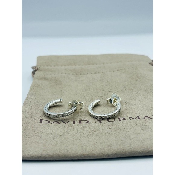 David Yurman | Jewelry | David Yurman 22mm Small Pave Diamond Hoops 925 ...